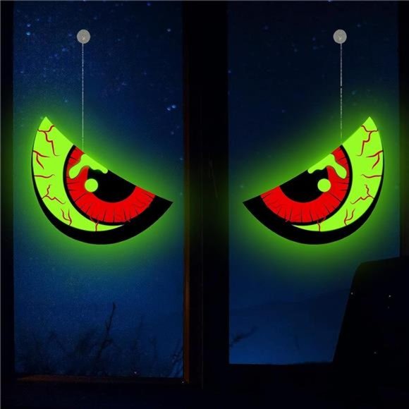Holiday | Halloween Spooky Glowing Eyes Decoration Indoor Outdoor Glow ...